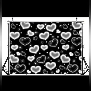 Art | 7x5ft Black Heart Y2k Photo Backdrop Birthday Photography Props ...